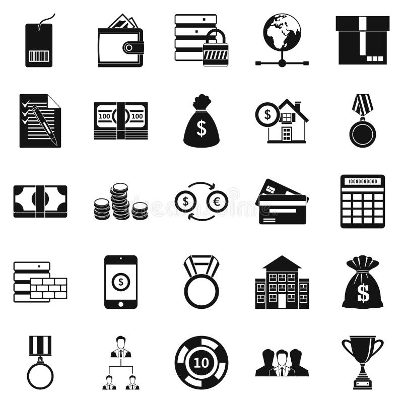 Cash Costs Icons Set, Simple Style Stock Vector - Illustration of ...