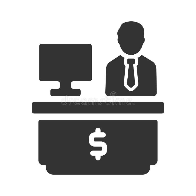 Cash counter icon stock vector. Illustration of bank - 340733922