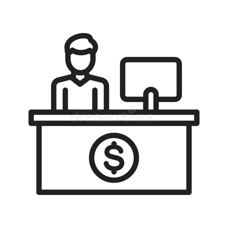 Cash Counter Icon Vector Image. Stock Vector - Illustration of outline ...