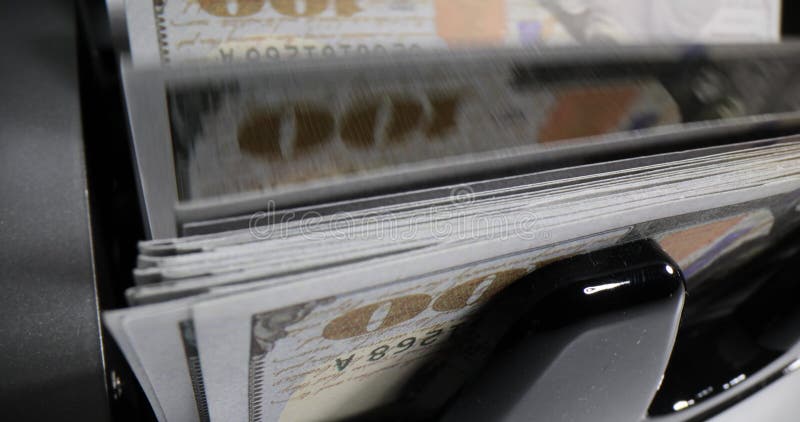 Cash Counting Machine on a Dark Background Stock Video - Video of large ...