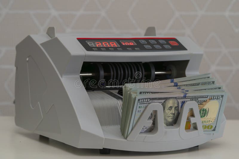 Cash Counting Machine in Office Setting during Day Stock Image - Image ...