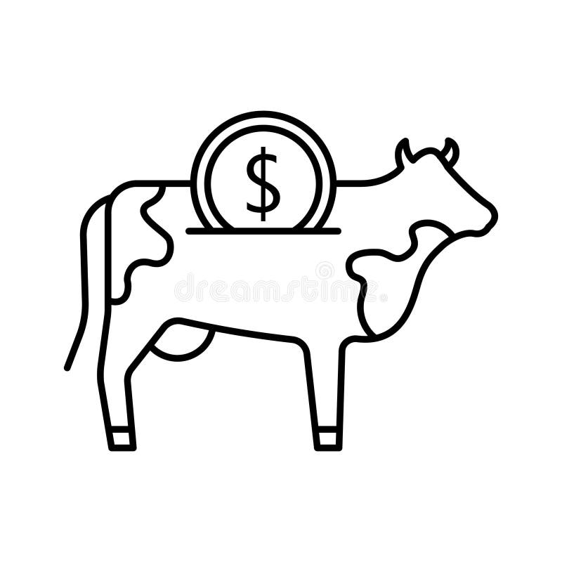 Cash Cow Flat Vector Icon Which Can Easily Modify or Edit Stock Vector ...