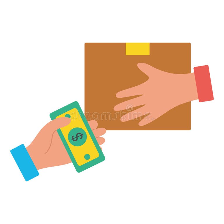 Cash on Delivery Parcel Handover Stock Illustration - Illustration of ...
