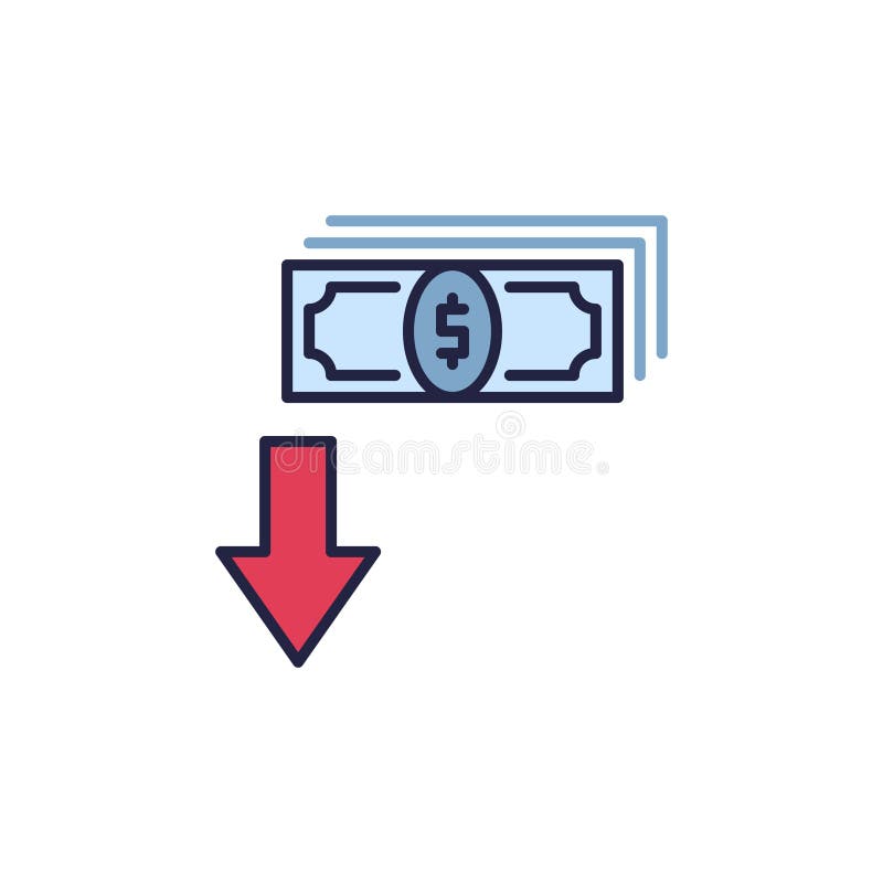 Cash Devaluation Vector Currency Value Lowering Concept Colored Icon ...