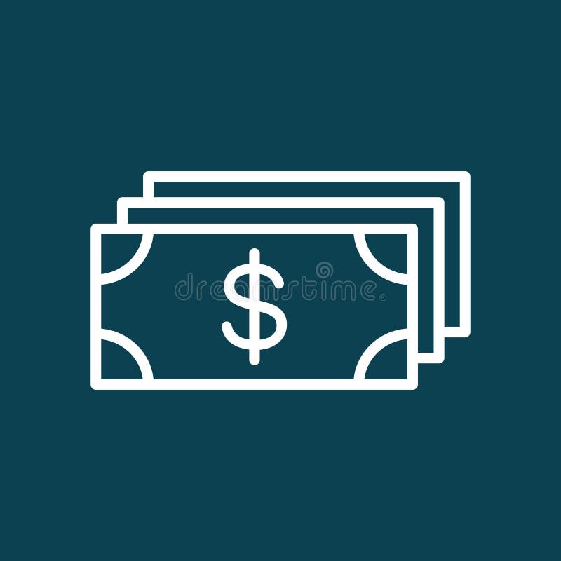 Cash, Dollar, Money Icon on Blue Background Stock Illustration ...