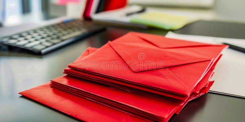 Cash Filled Envelope on Office Desk. Generative Ai Stock Illustration ...