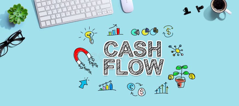 Cash Flow with a Computer Keyboard Stock Illustration - Illustration of ...