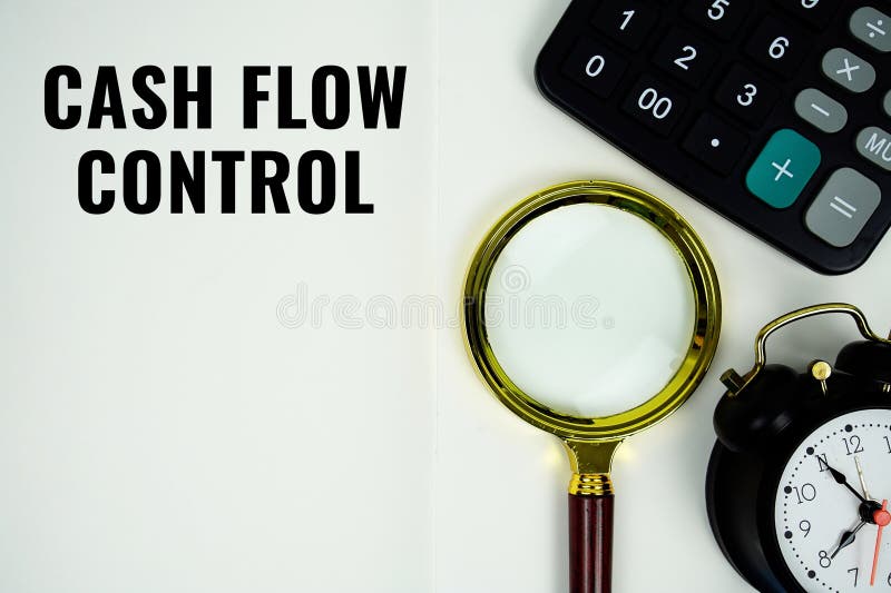 Cash Flow Control Text Message Written on Note Page with Calculator ...