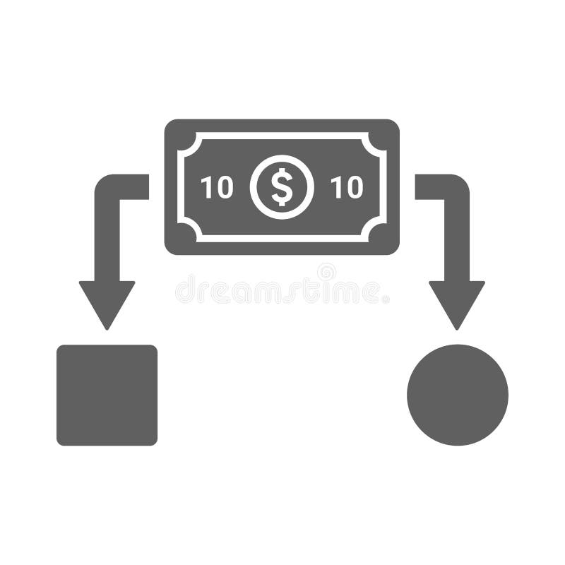 Cash Flow, Financial Chart, Flowchart Icon. Gray Vector Graphics Stock ...