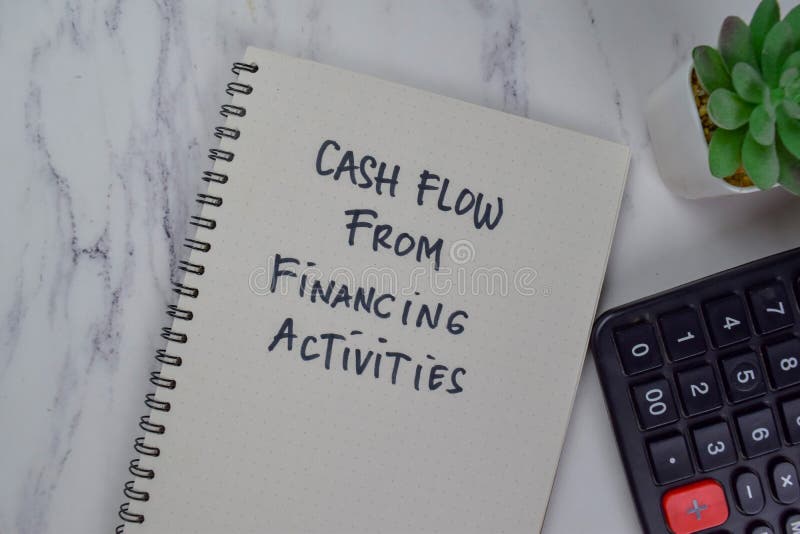 Cash Flow from Financing Activities Write on a Book Isolated on Wooden ...