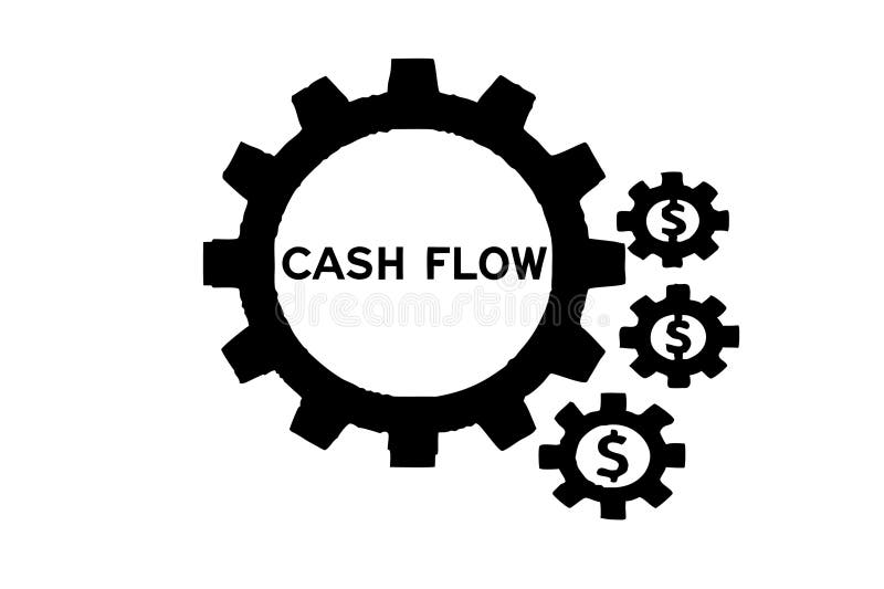 Cash Flow Management Represented by Dollar Signs and Rotating Gears ...