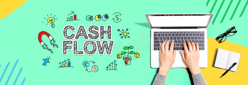 Cash Flow with Person Using a Laptop Stock Photo - Image of finance ...