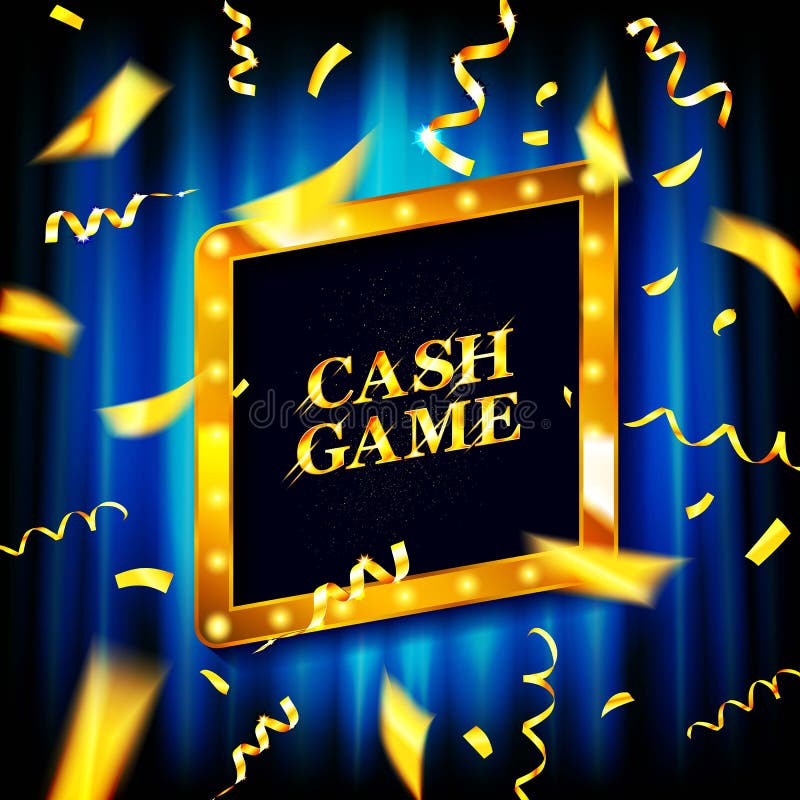 Cash Game. Gold Frame, Banner Stock Vector - Illustration of jackpot ...