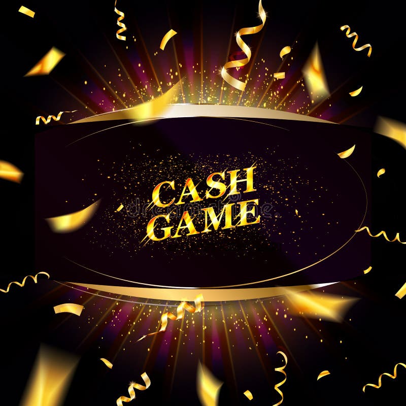 Cash Game. Gold Frame, Banner Stock Vector - Illustration of jackpot ...