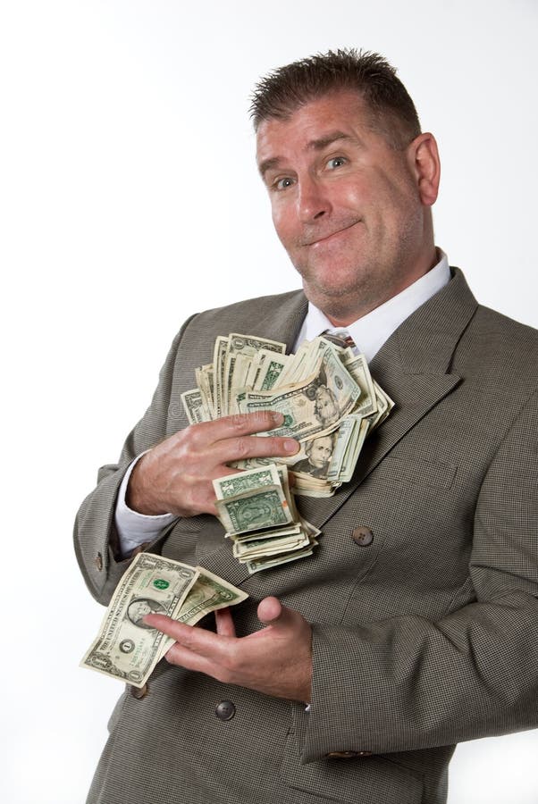 Clerk Giving Cash Money To Customer at Bank Office Stock Photo - Image ...