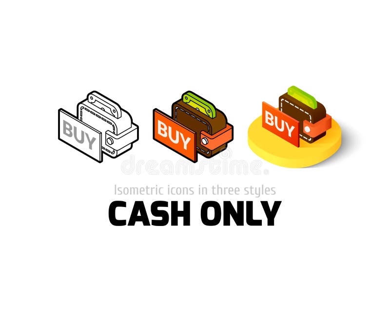 Cash only Icon in Different Style Stock Vector - Illustration of ...