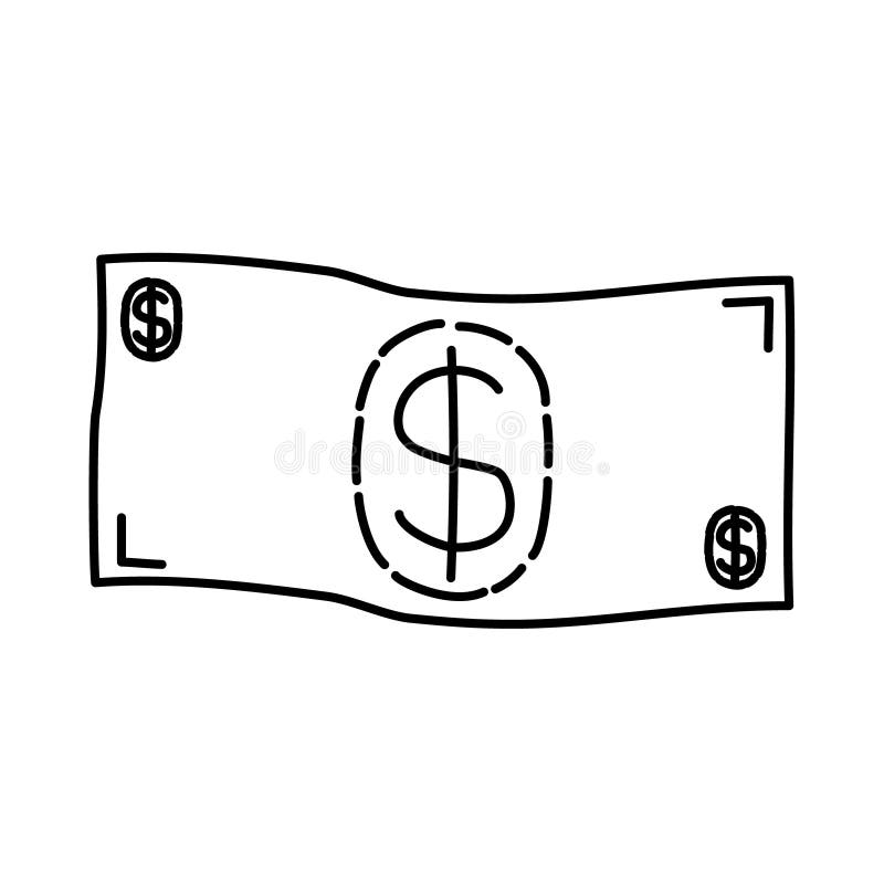 Cash Icon. Doodle Hand Drawn or Outline Icon Style Stock Illustration ...