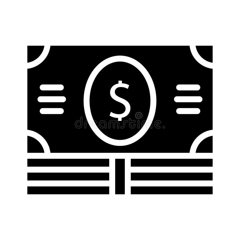 Cash glyph flat icon stock vector. Illustration of business - 190473086