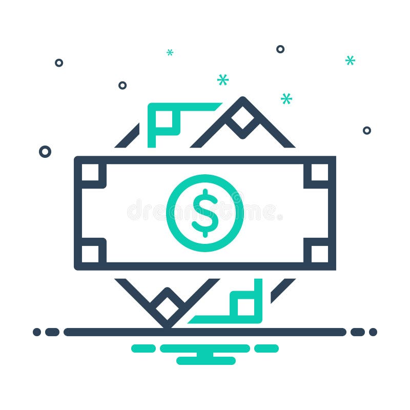 Mix Icon for Cash, Money and Dollar Stock Vector - Illustration of ...