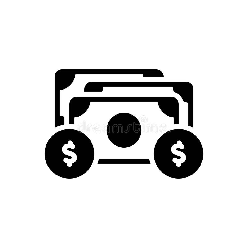 Black Solid Icon for Cash, Money and Shekels Stock Illustration ...