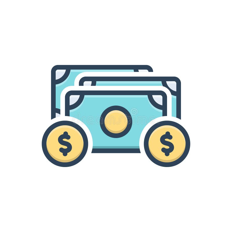 Color Illustration Icon for Cash, Money and Shekels Stock Photo - Image ...