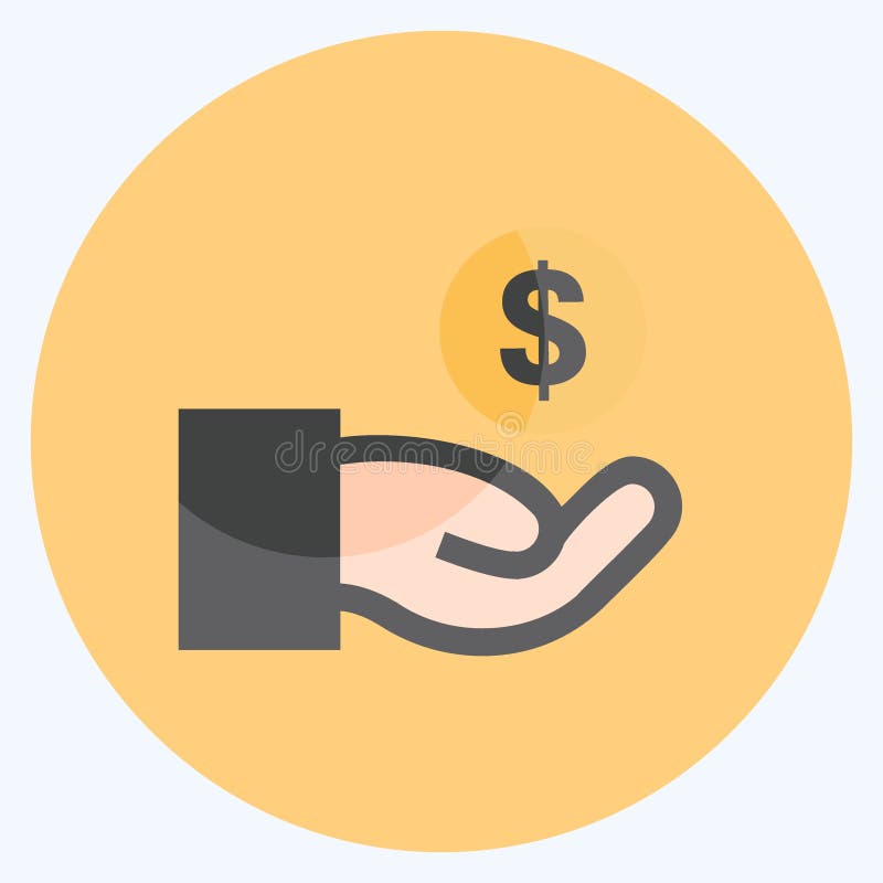 Cash Icon in Trendy Flat Style Isolated on Soft Blue Background Stock ...