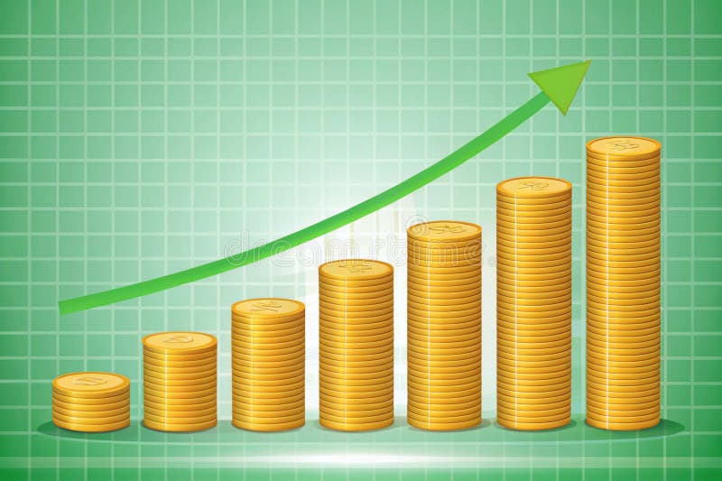 Cash Income Growth Chart Representing Financial Progres Stock ...