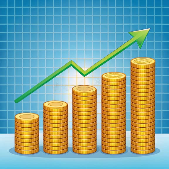 Cash Income Growth Chart Representing Financial Progress Stock ...