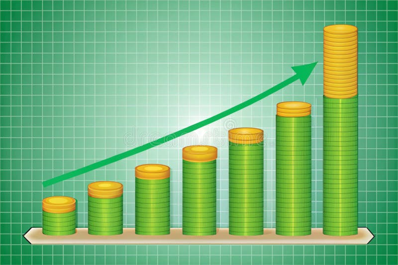 Cash Income Growth Chart Representing Financial Progress Stock ...