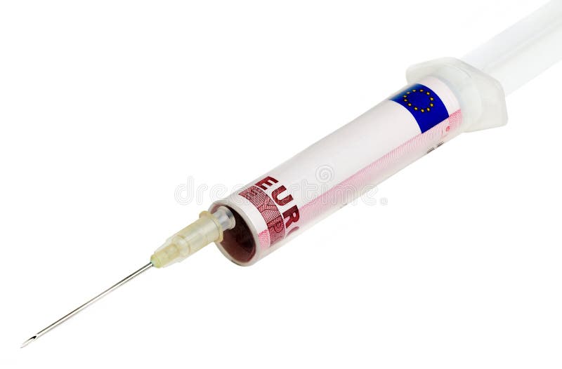 Cash injection of euros stock image. Image of isolated - 22453073