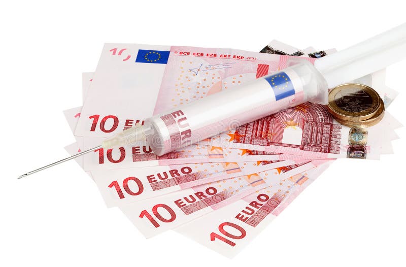 Cash injection of euros stock image. Image of isolated - 22453073