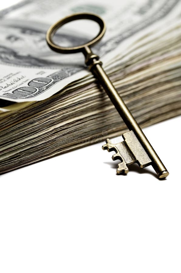 Cash and Key for Wealth and Riches Stock Image - Image of fashioned ...