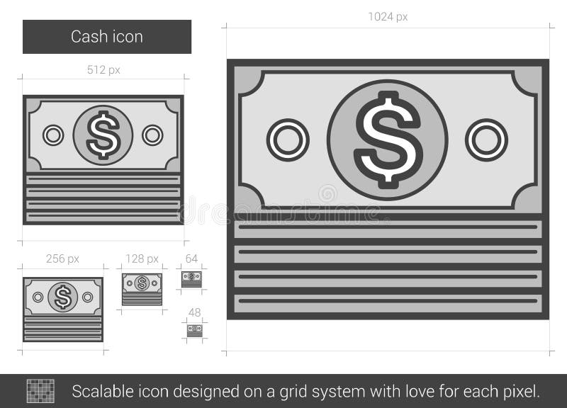 Cash line icon. stock vector. Illustration of finance - 83916880