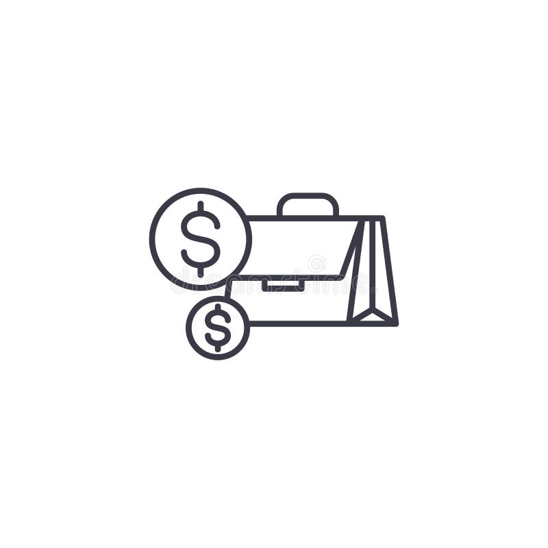 Cash Linear Icon Concept. Cash Line Vector Sign, Symbol, Illustration ...