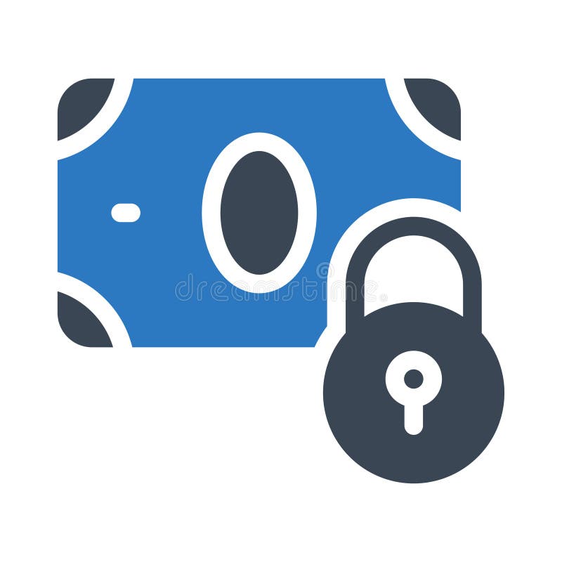 Cash Lock Vector Glyph Color Icon Stock Illustration - Illustration of ...