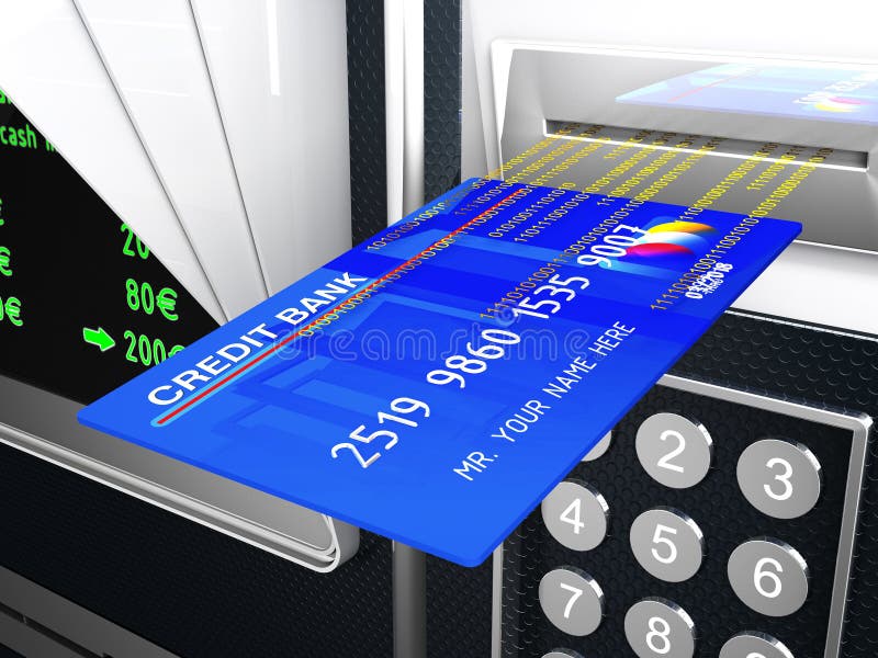 Cash machine 3d stock illustration. Illustration of machine - 18595100