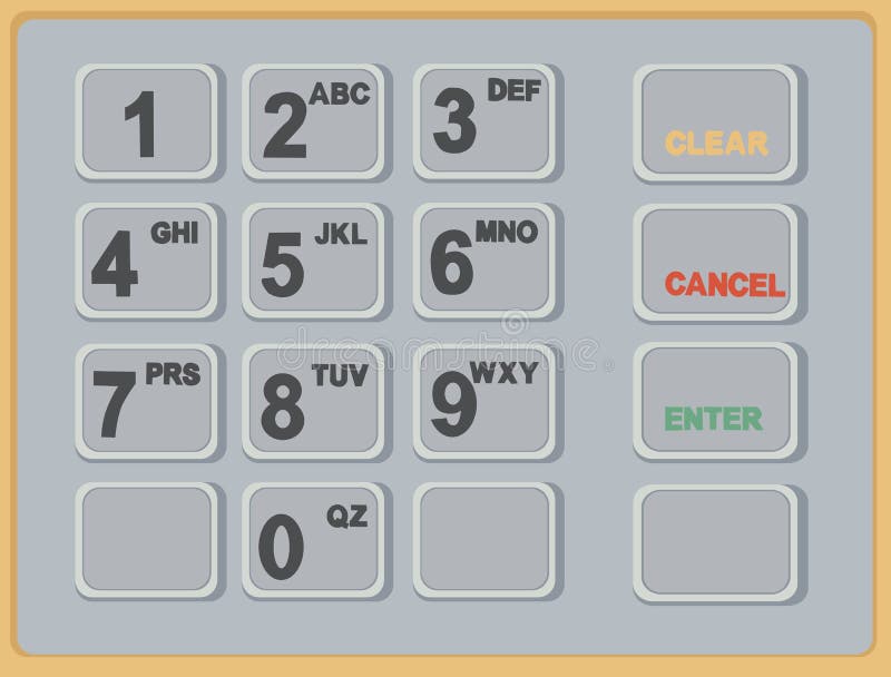 Cash Machine ATM Keypad stock vector. Illustration of password - 28362471