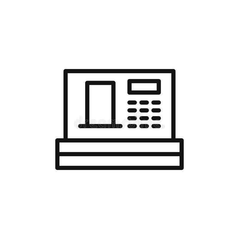 Cash Machine Icon Symbol on White Background Stock Vector ...