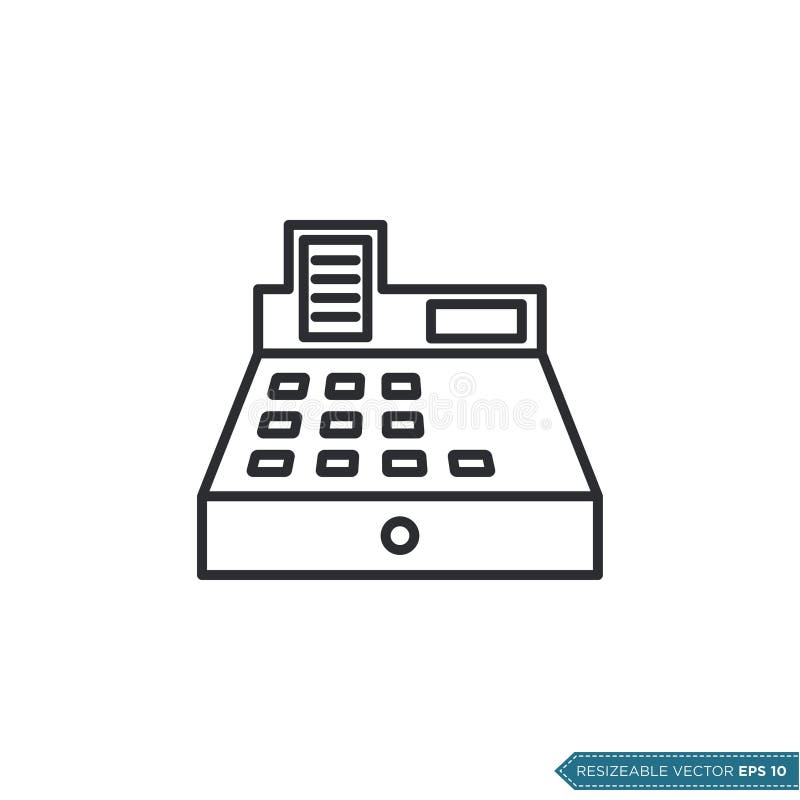 Cash Machine Icon Vector. Cashier Machine Illustration Flat Design ...