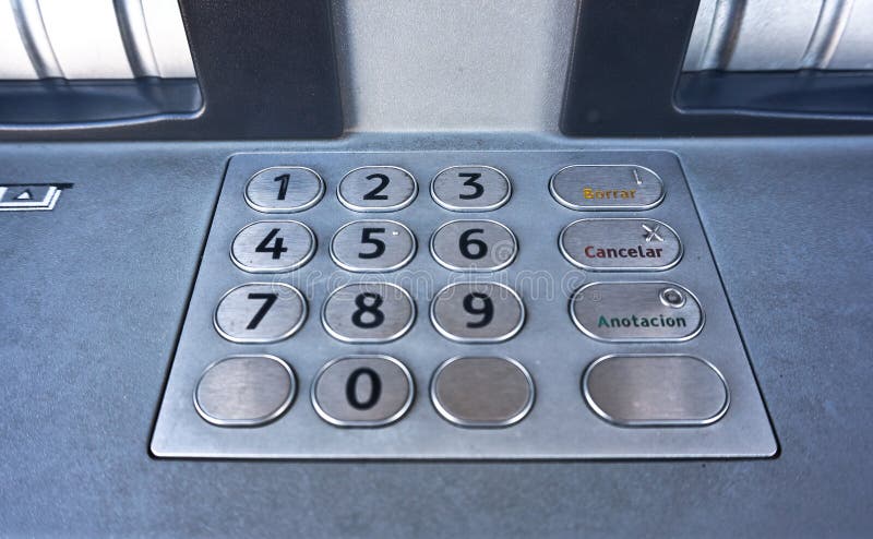 ATM key pad stock photo. Image of device, cancel, password - 45879646