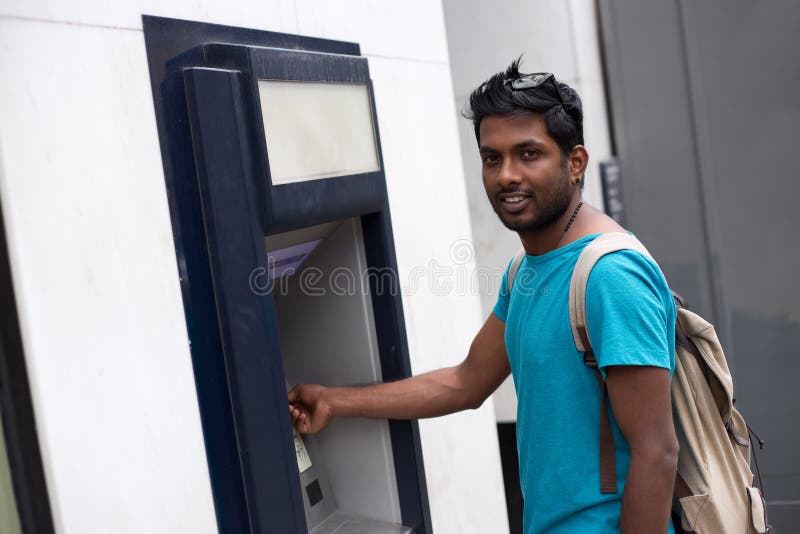 Cash machine stock photo. Image of person, asian, indian - 61783004