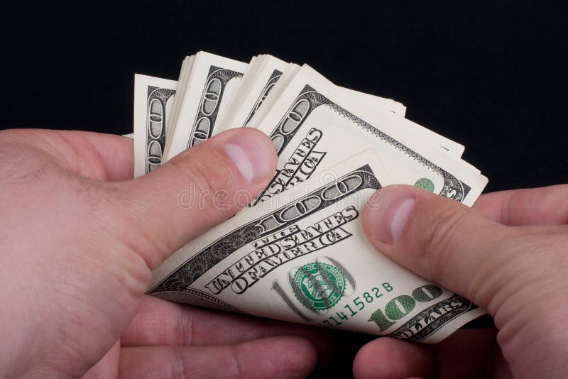 Cash in Male Hand stock photo. Image of thumb, finance - 19019916
