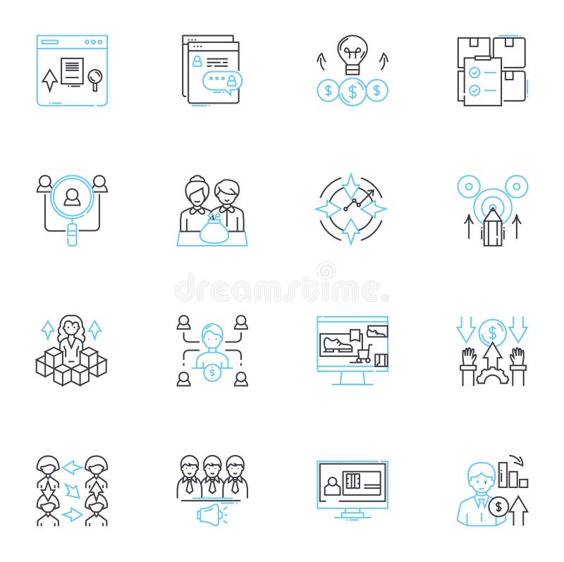 Cash Management Linear Icons Set Budgeting Forecasting Liquidity