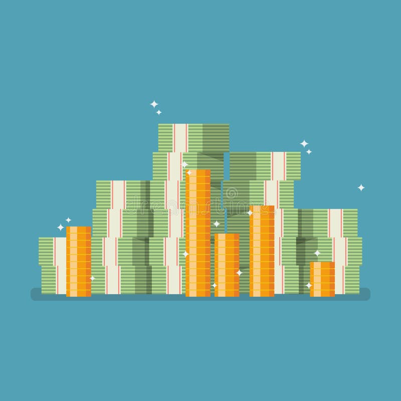 Cash money in flat style stock vector. Illustration of bill - 86064107