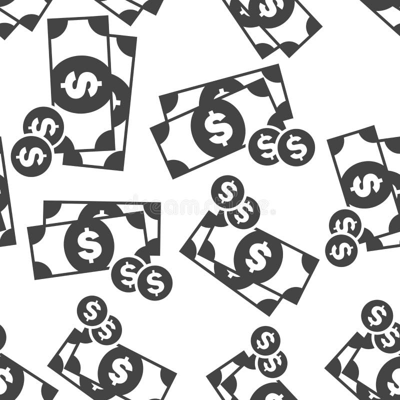 Cash Money Icon Seamless Pattern Stock Vector - Illustration of ...