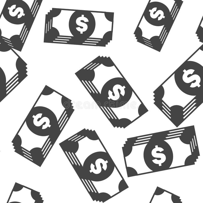 Cash Money Icon Seamless Pattern on a White Background Stock Vector ...