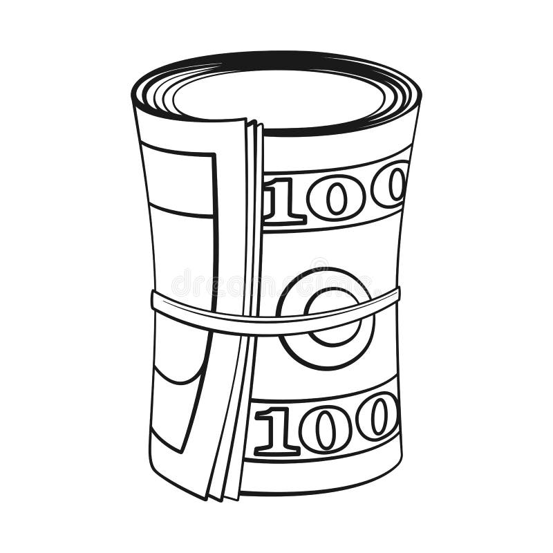 Cash Money Roll Vector Icon Stock Vector - Illustration of retro ...