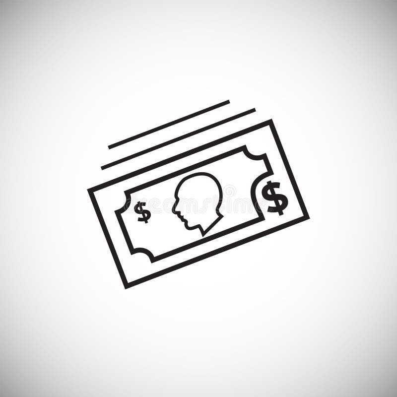 Cash Money Thin Line on White Background Stock Vector - Illustration of ...