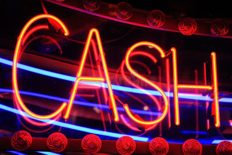 Cash Neon Sign stock image. Image of nightlife, information - 22626753