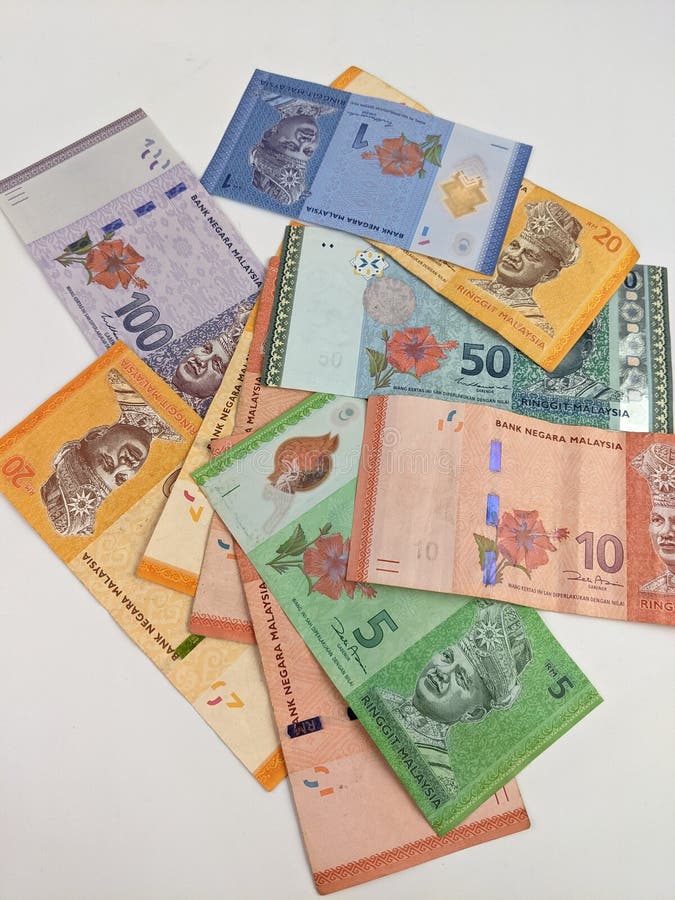 Cash Notes in Malaysia Ringgit with White Background Stock Image ...